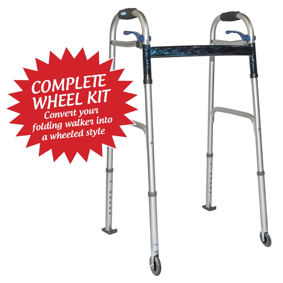 4PCS Top Glides 3 Inch Walker Wheel Kit with FlexFit Walker Ski Glides ...