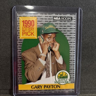 1990 NBA Hoops Gary Payton Rookie Card #391 Lottery Pick Seattle ...