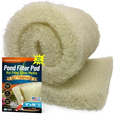 Cream COARSE Pond Filter Pad - 2 inch Thick - Bulk Roll Water Garden ...