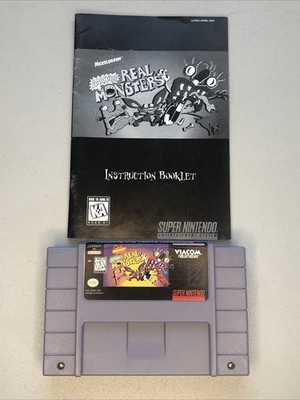 Nickelodeon Aaahh!!! Real Monsters (SNES, 1994) SNES Game w/ Manual | eBay