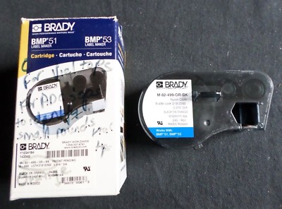 Brady B-499 Nylon Black on Orange Label Maker Cartridge 0.375" D, M-82 ...
