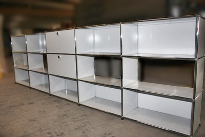 USM Haller Étagère Paravent Buffet 15 Compartiments 2x Volet Gris Clair ...