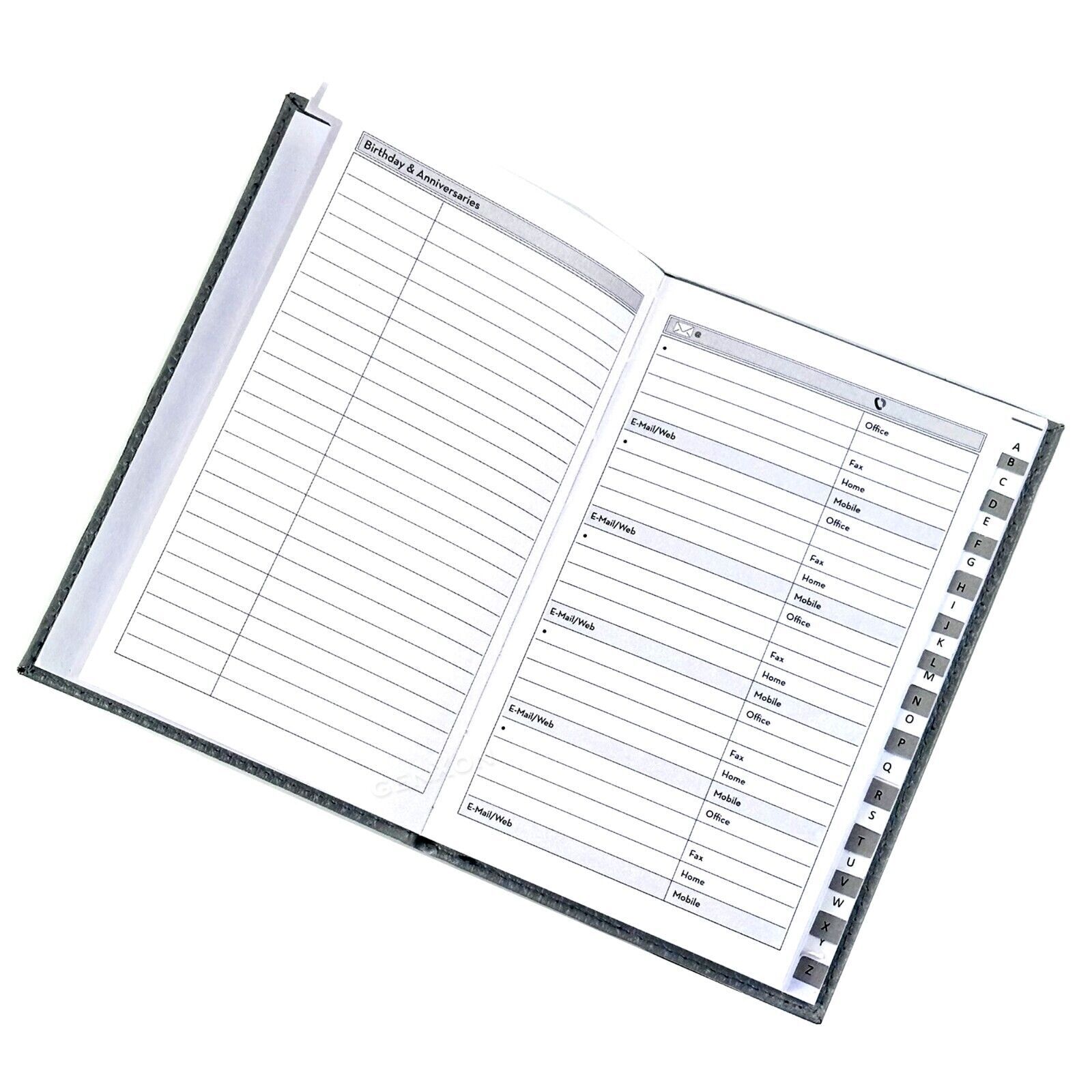 Small Telephone Address Book A-Z Index Tabs Hardback Cover Slim Contact ...