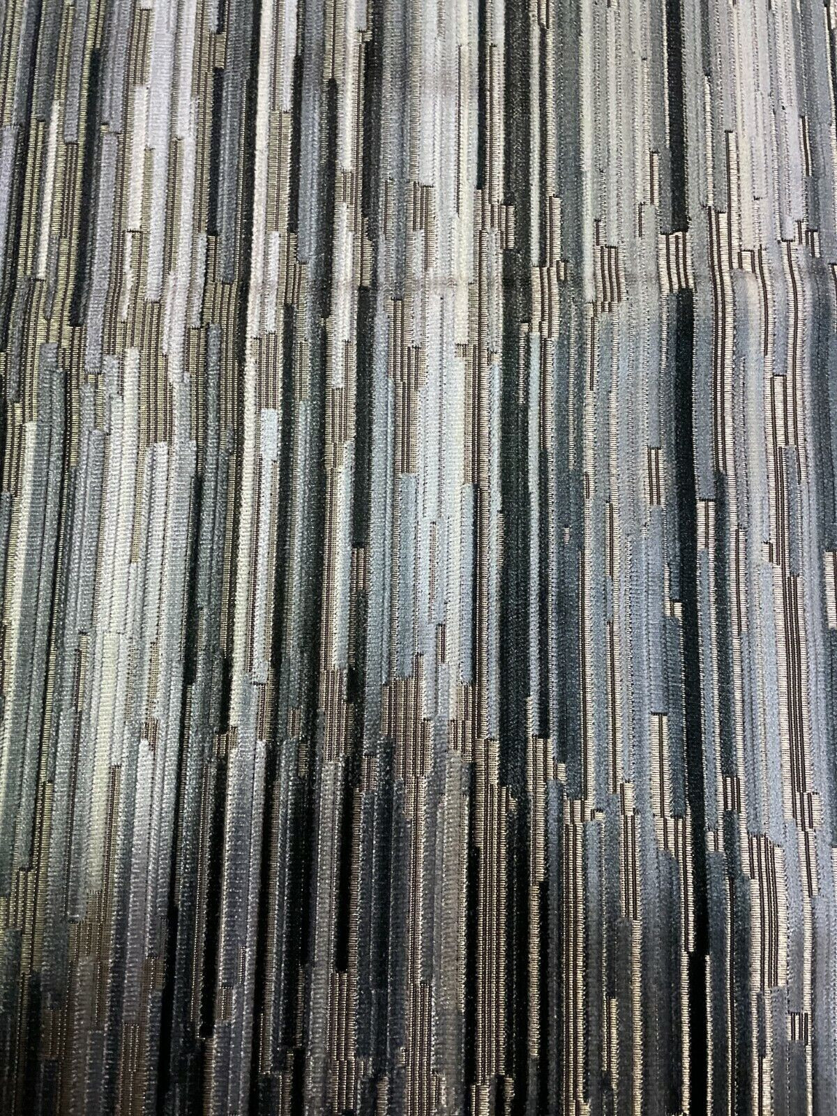 1.25 yd Designtex Moquette Ice Blue Gray Velvet Stripe Upholstery Fabric $201val | eBay