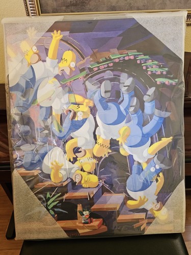 The SIMPSONS Homer Falling Down Stairs Descending Giclée Canvas Framed ...