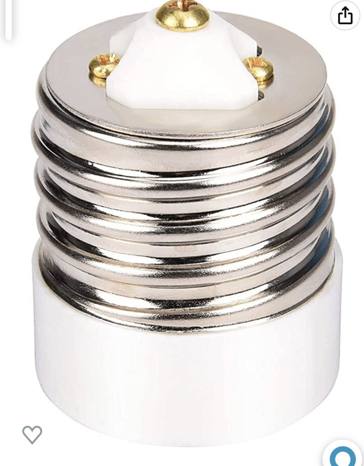 Mogul Base Socket Extender LH1002 E26 Medium Base To E39 Mogul Base