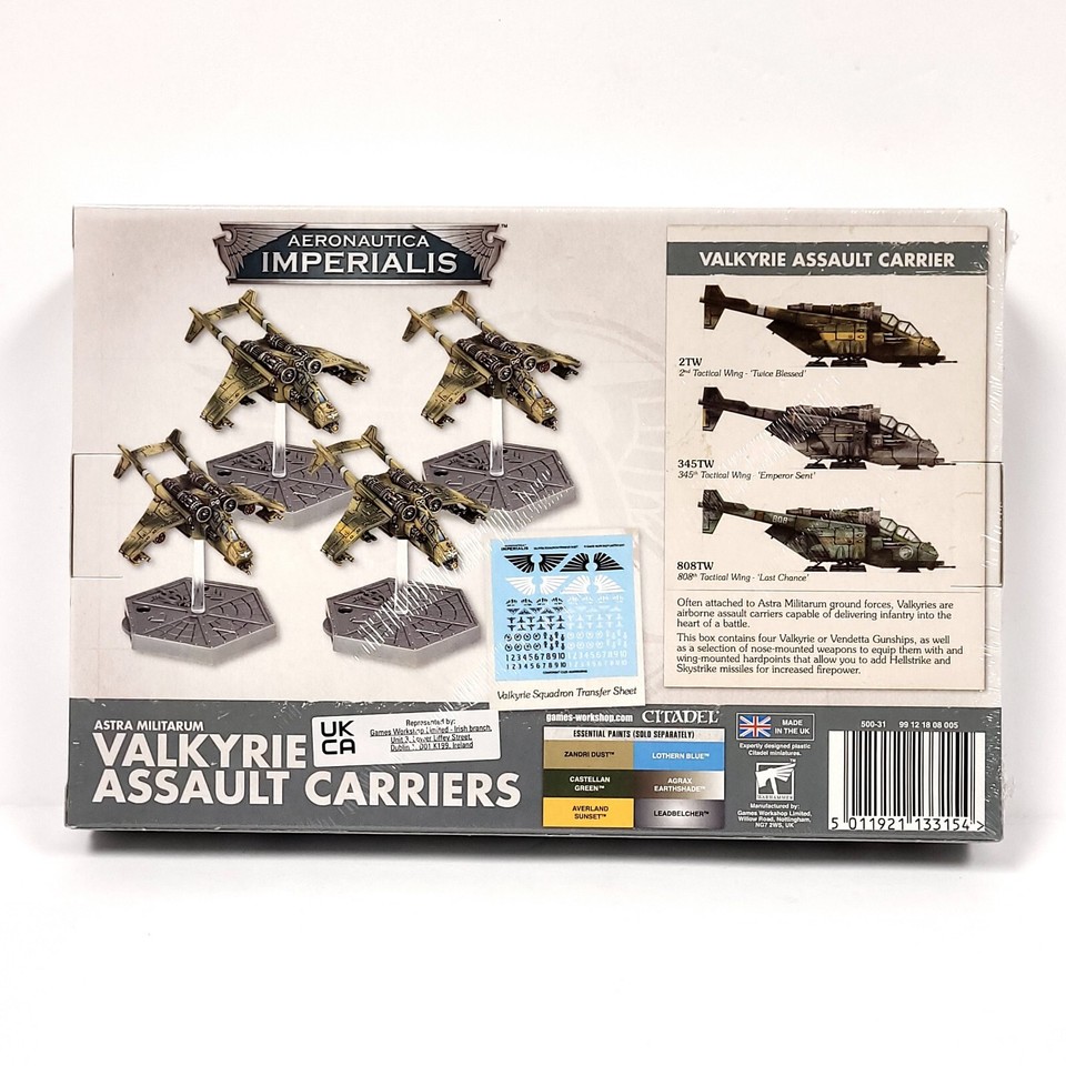 Warhammer Aeronautica Imperialis Valkyrie Assault Carriers 4 Miniatures ...