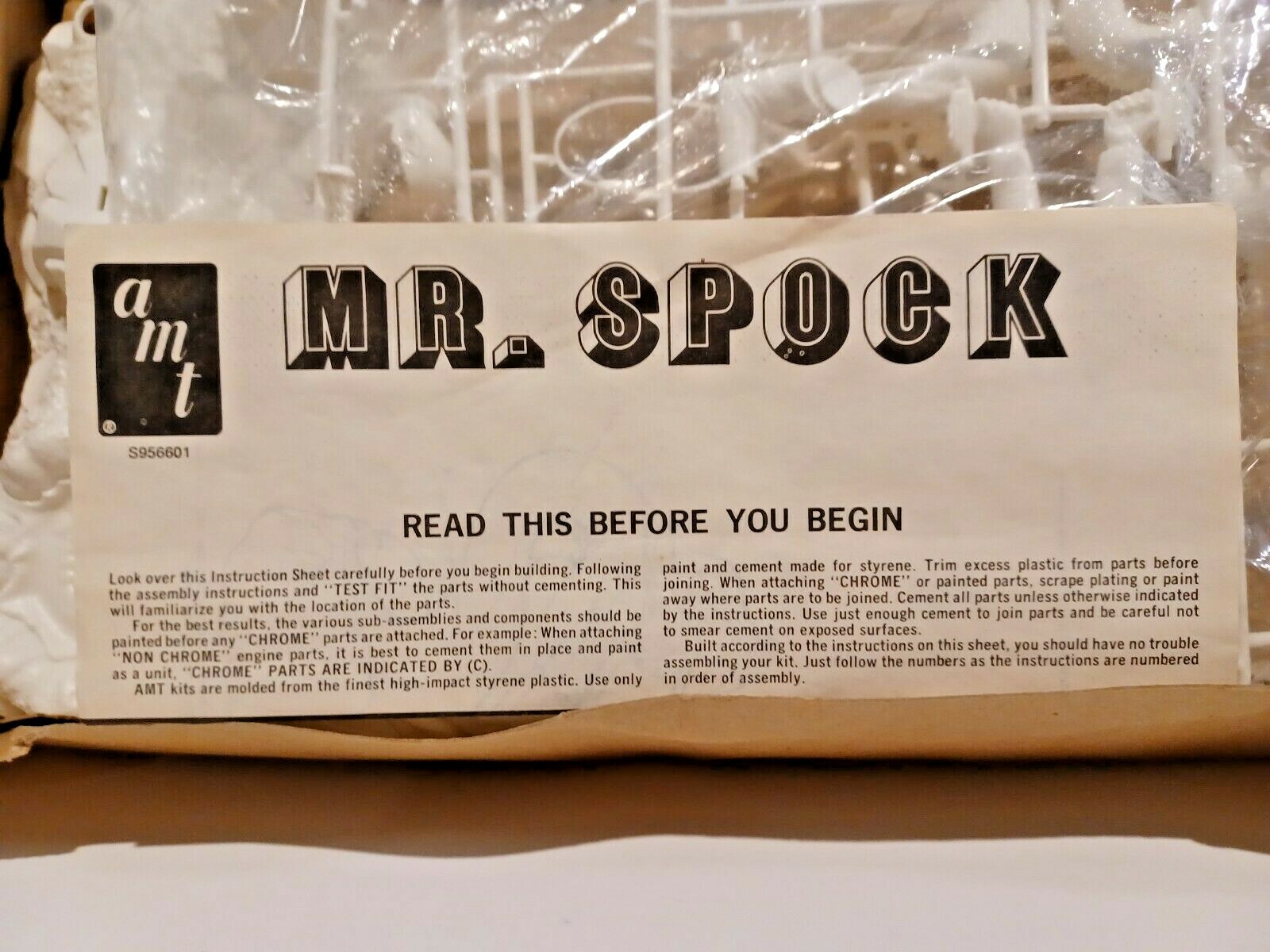 EARLIEST 1968 AMT STAR TREK MR SPOCK MODEL KIT W/ Panarama/Landscape ...