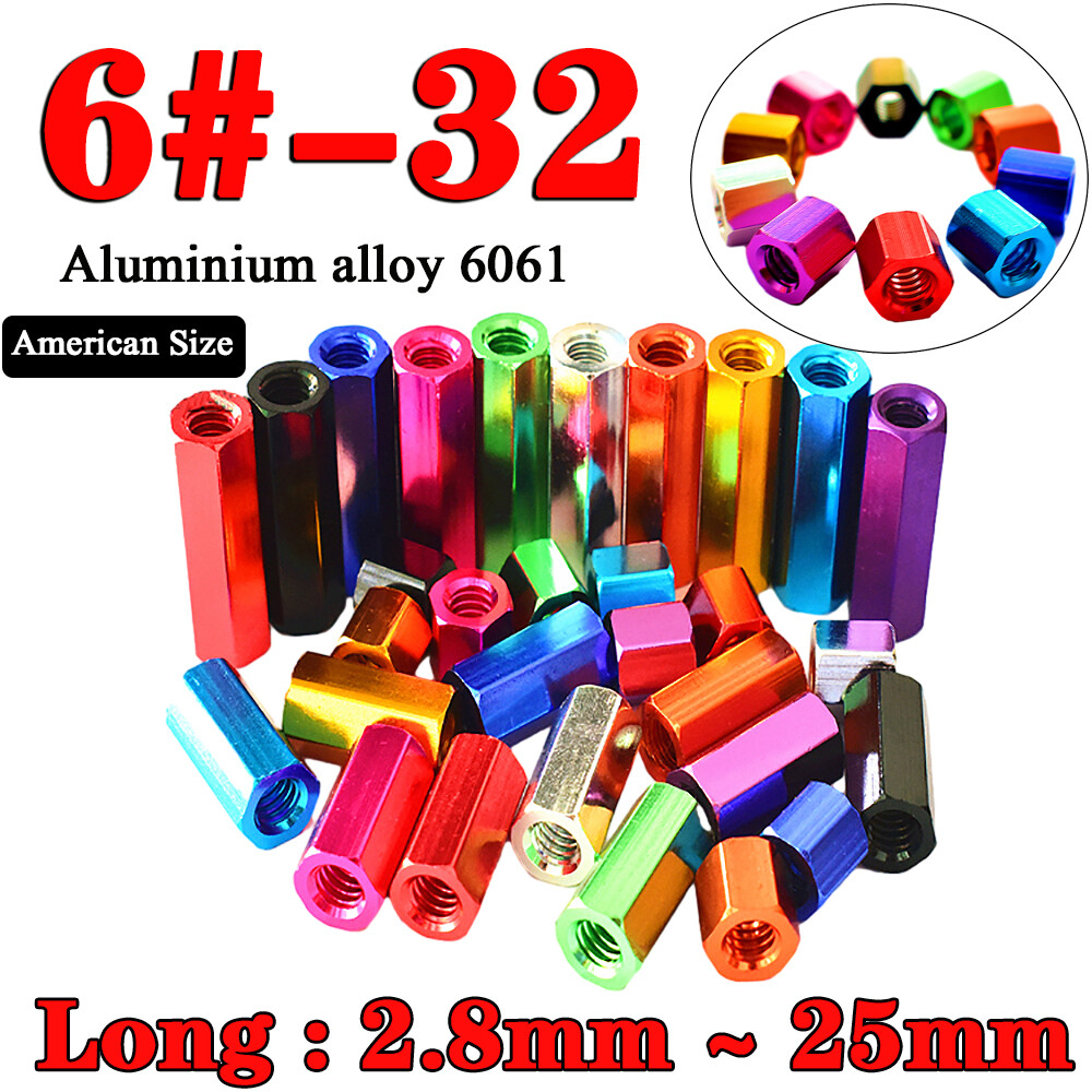 6#-32 Hex Connection Nuts Hexagon Connector Connecting Rod Bar Stud ...