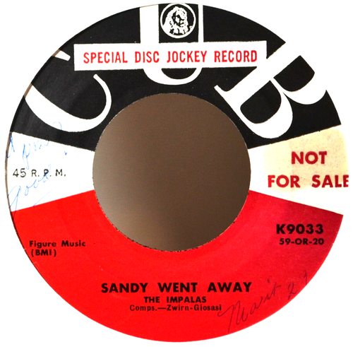 The Impalas Sandy Went Away Oh What a Fool NM 45 7" Vinyl Teen Oldies ...