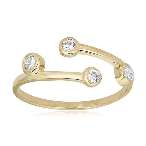 AVORA 10K Gold Adjustable Bypass Toe Ring with Bezel-set Cubic Zirconia CZ | eBay