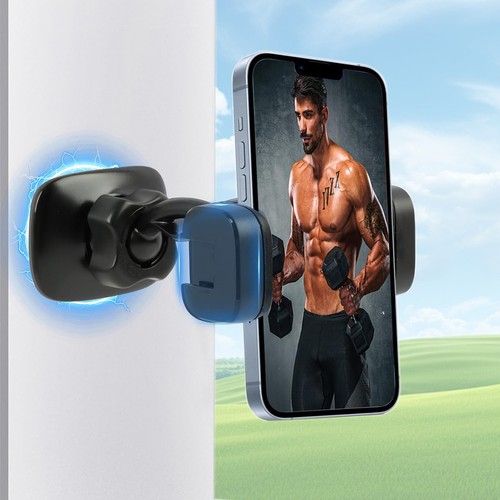 Magnetic 360° Rotatable Phone Holder Gym Metal Magnetic Adjustable ...
