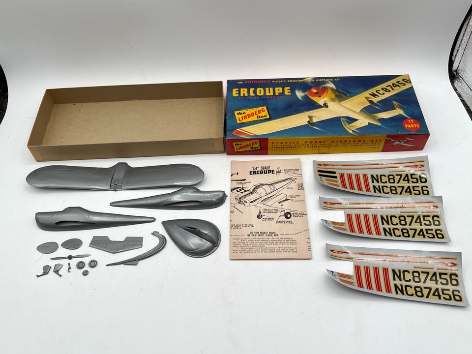 Vintage The Lindberg Line Ercoupe Airplane Plane 1/48 Scale Model Kit ...