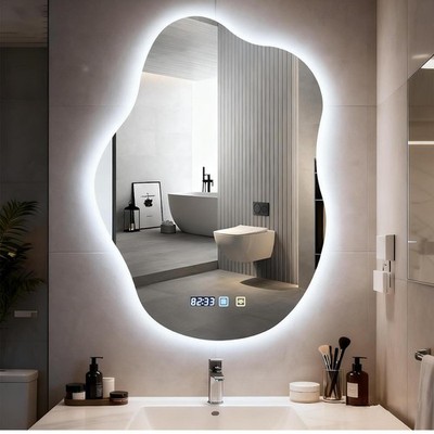 70*50CM Illuminated Bathroom Mirror LED Light Demister Touch Sensor ...