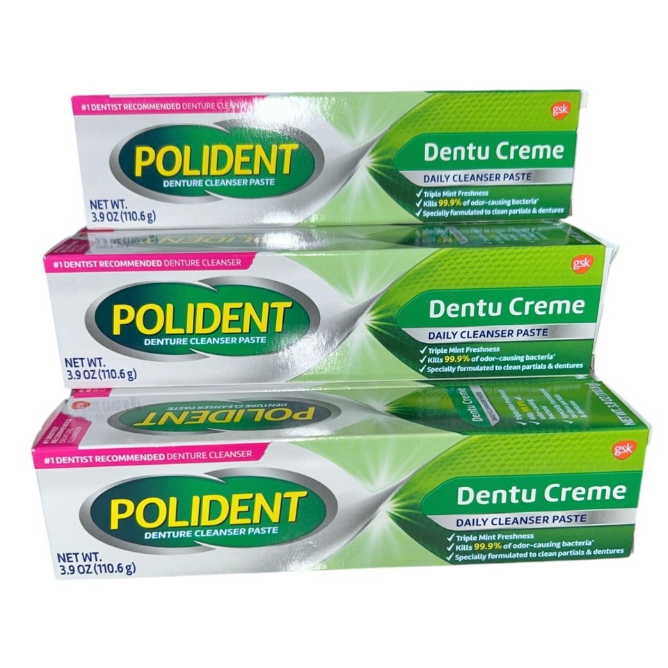 Polident Dentu-Creme Denture Cleaner - 3.9 oz, Pack of 6 | eBay