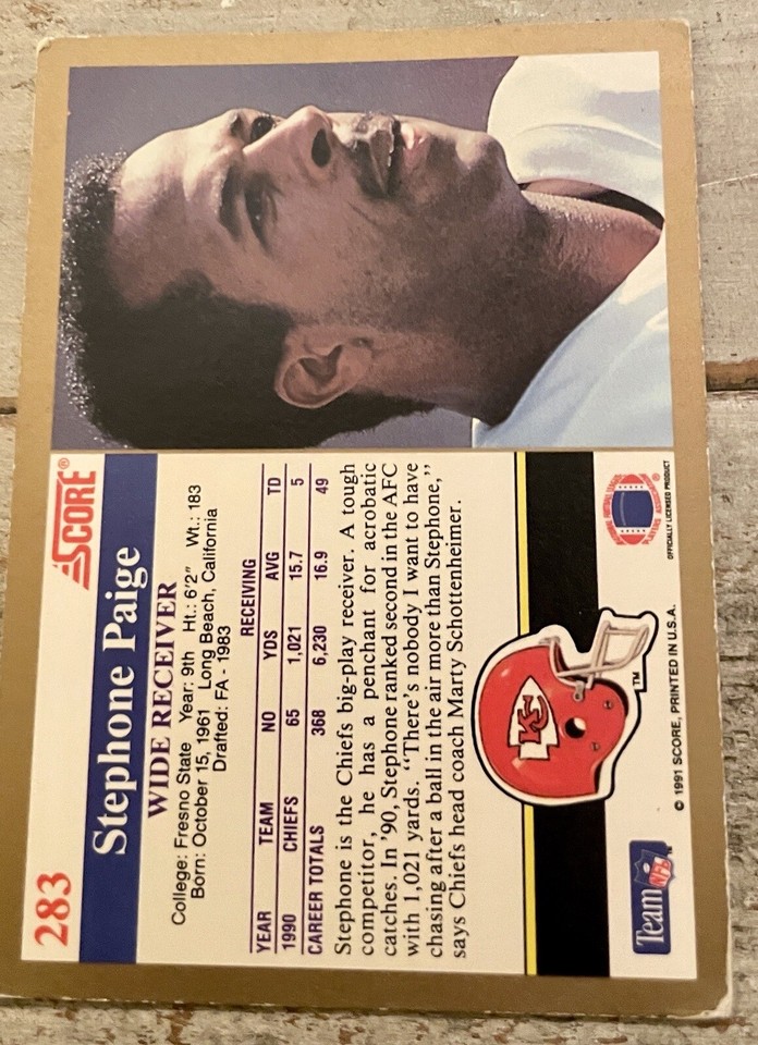 1991 Score - #283 Stephone Paige | eBay