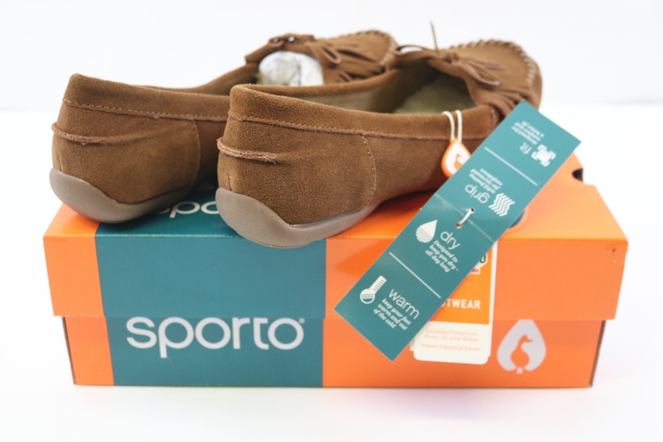 NEW Sporto Patty Brown Suede Fringe Driving Moccasin Slip on Loafer ...