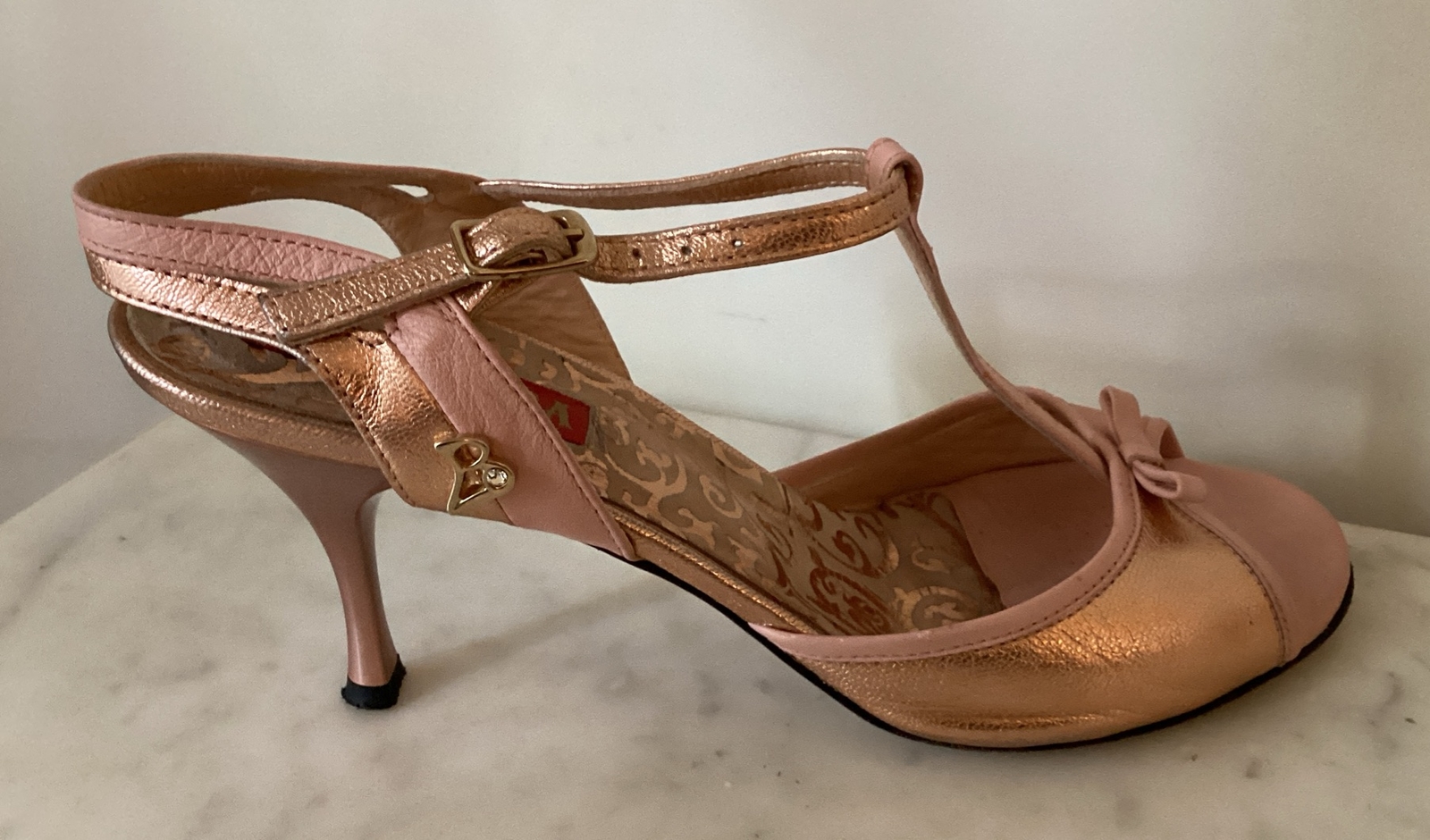 Bandolera Tangolera Pink Glitter Bow Tango Shoes Size 39 Excellent | eBay
