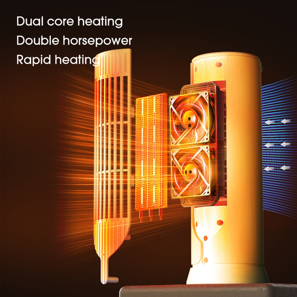 1000W Portable Electric Space Heater Ceramic Tower Hot Air Fan for ...