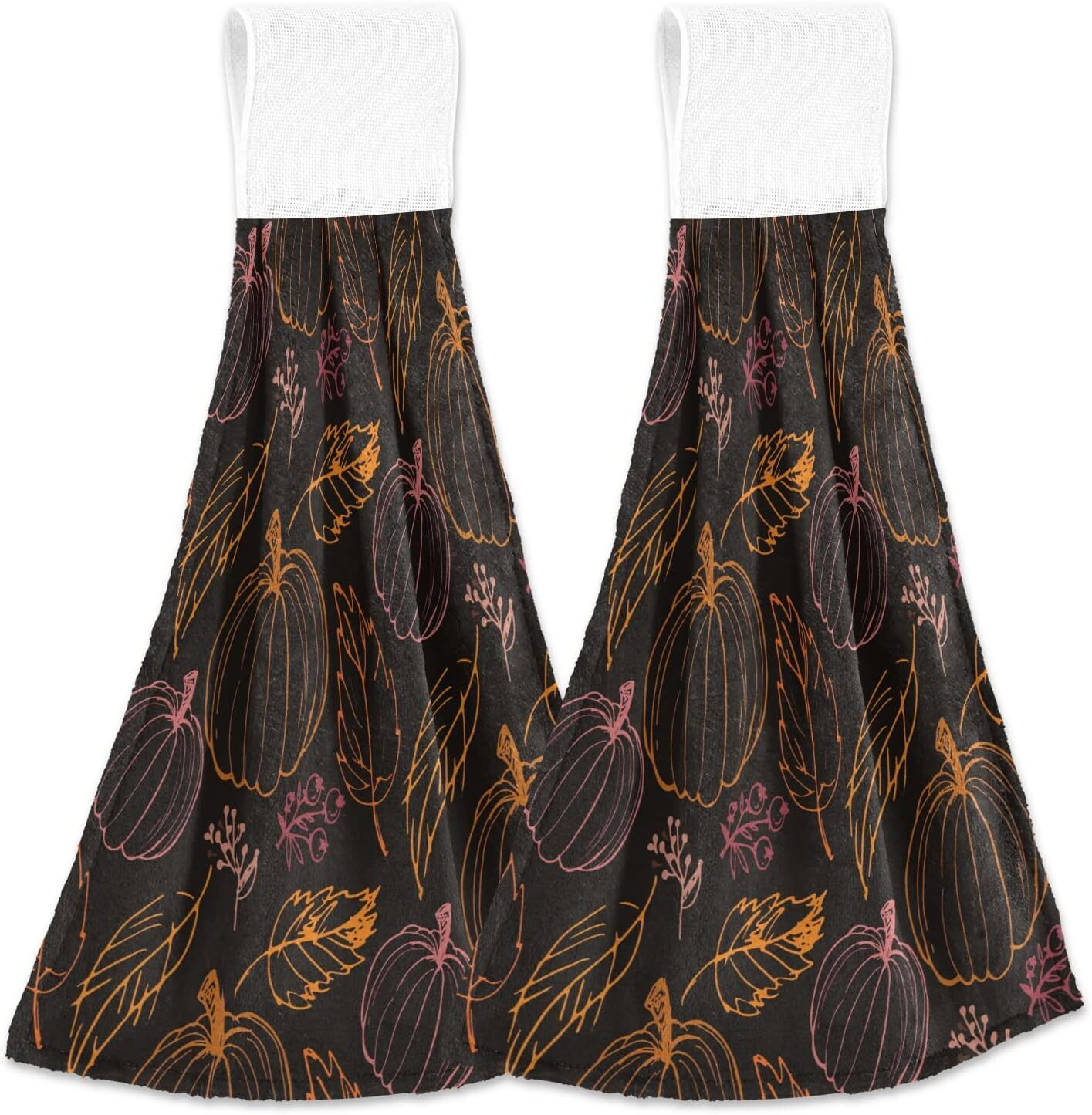 Autumn Pumpkin Kitchen Towels Fall Leaf Hanging Hand 12"x17", Color7 | eBay