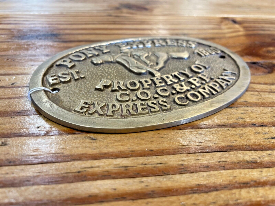 'Pony Express' Rustic Solid Brass Wall Sign Plaque Decor | eBay
