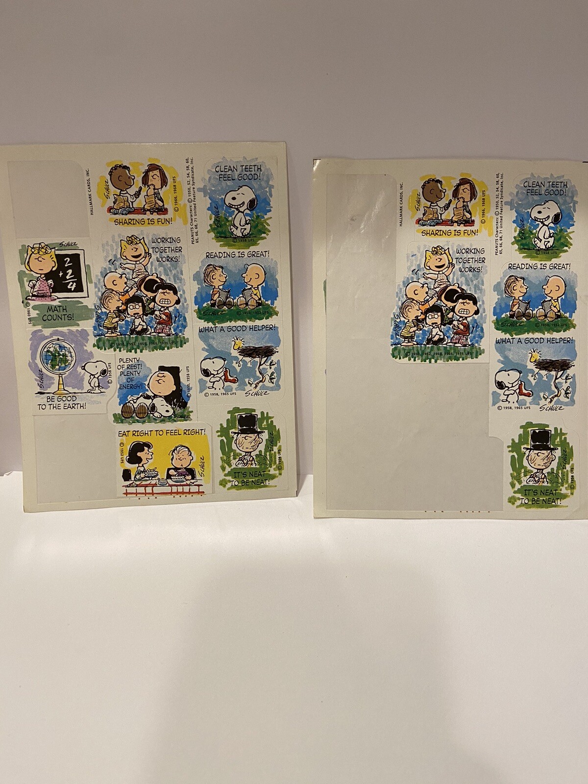 RARE 16 Hallmark Peanuts Snoopy ENCOURAGEMENT Stickers Sheets 70s 80s ...