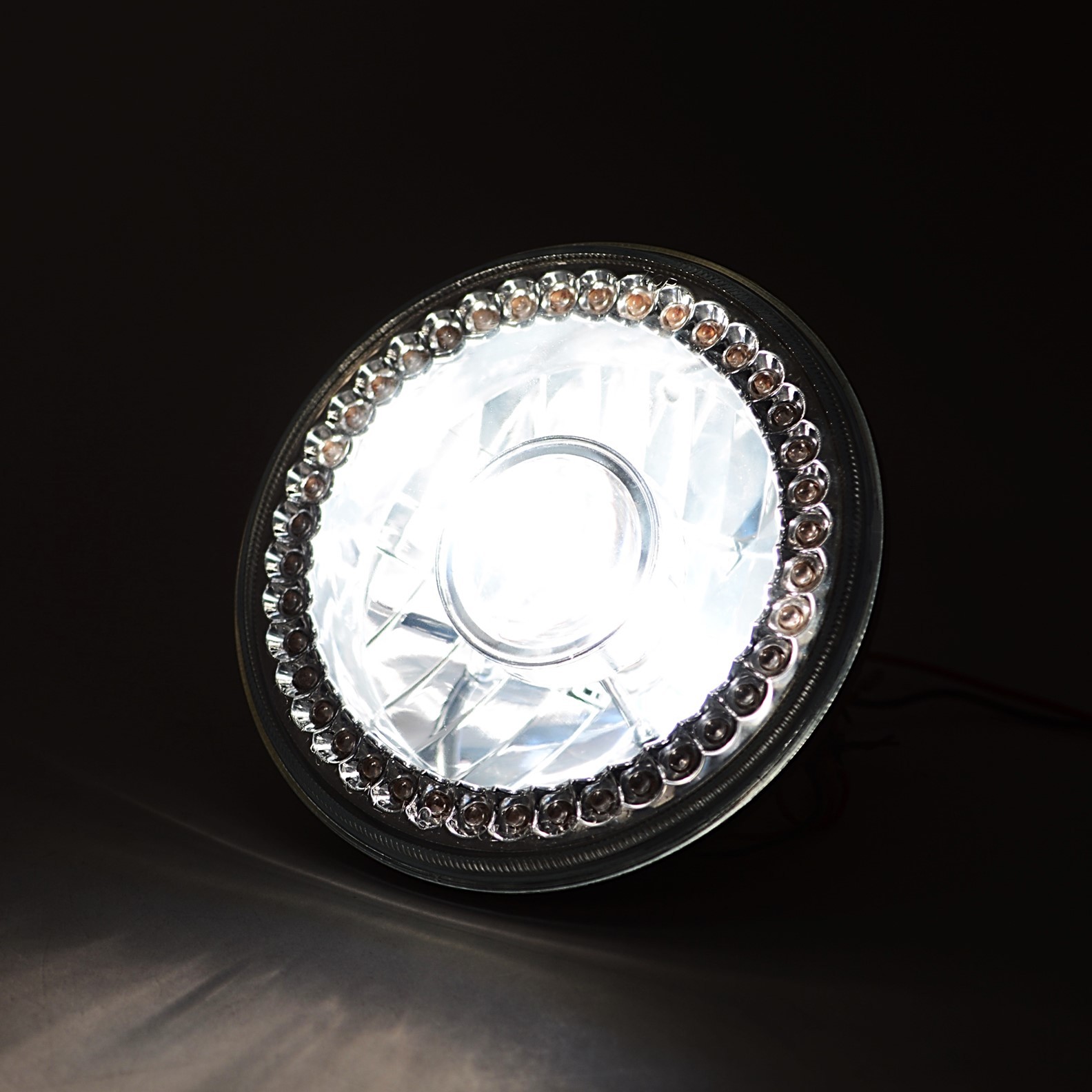 7" Motorcycle Crystal Clear SC White LED Halo Projector Halogen ...