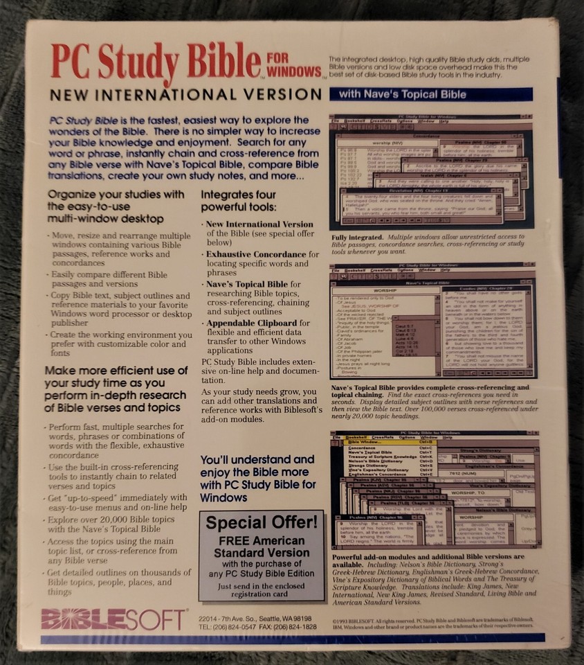 PC Study Bible for Windows NIV Translation by BibleSoft (1993) 3.5 ...