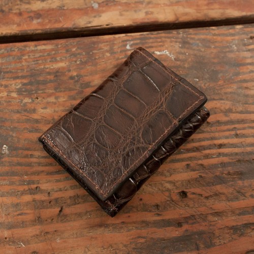 Brown Alligator Trifold Wallet Amish Hand Made from Genuine Gator Skin ...