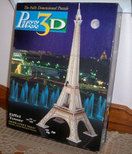 Puzz 3D Milton Bradley Eiffel Tower Fully Dimensional Puzzle 703 Pieces Complete | eBay
