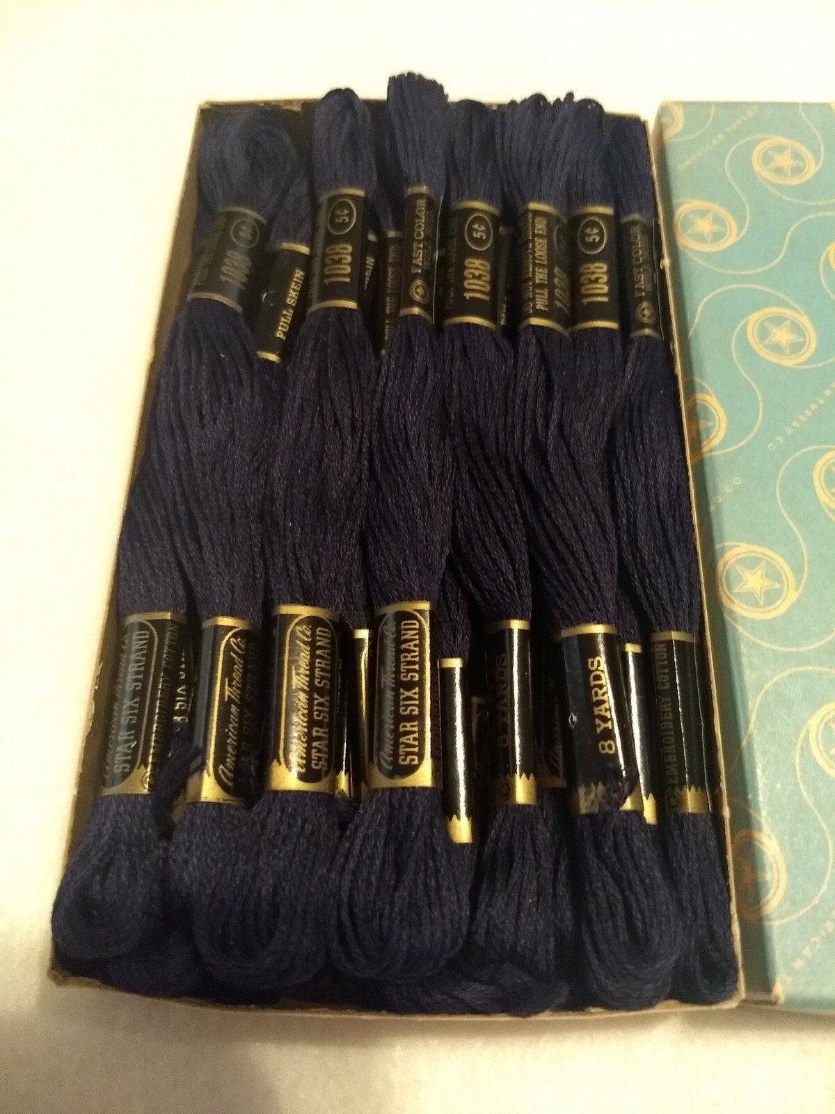 Vintage American Thread Company Star Six Strand Embroidery Floss Box of ...