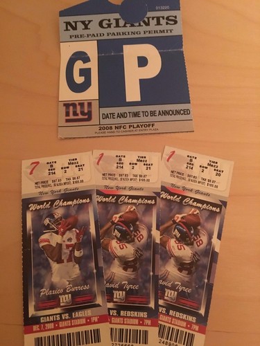 2008 NFL New York Giants Unused Playoff Tickets | eBay