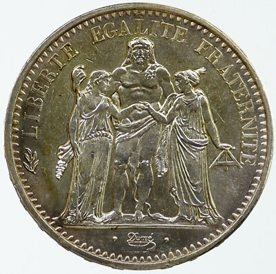 1965 FRANCE HERCULES Liberte Motto VINTAGE Silver 10 FRANCS French Coin ...