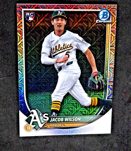 2025 Bowman Chrome Jacob Wilson Rookie Logo Mojo Refractor RC #9 SP ...