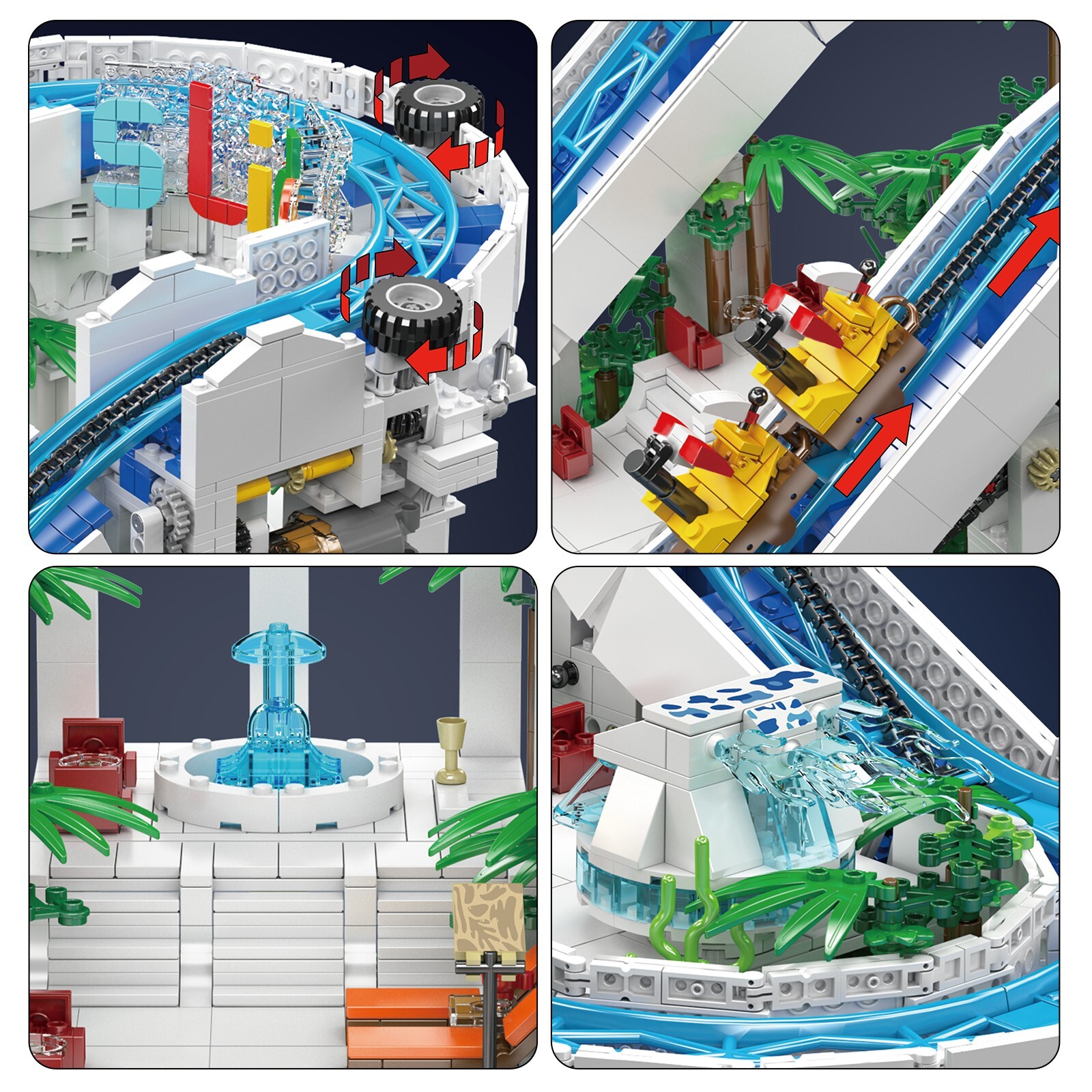 Mould King 11021 Water Slide Amusement Park Building Block Creative ...