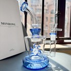 8'' Windmill Spin Glass Bong Recycler Bent Neck Water Pipe Hookah ...