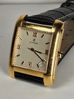 Cyma Men's 14k Solid Gold Rectangular Tank Watch & Date Display Superb ...