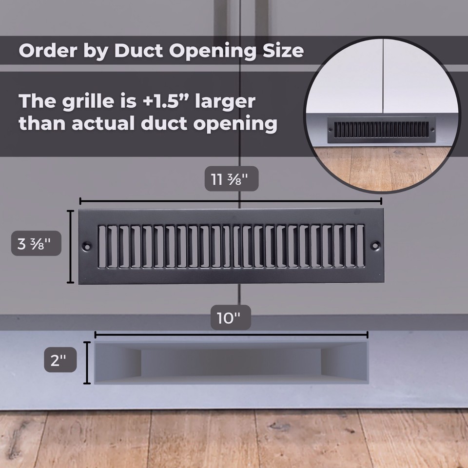Toe Kick Register Grille | Cabinet Toe Space Vent Cover | eBay