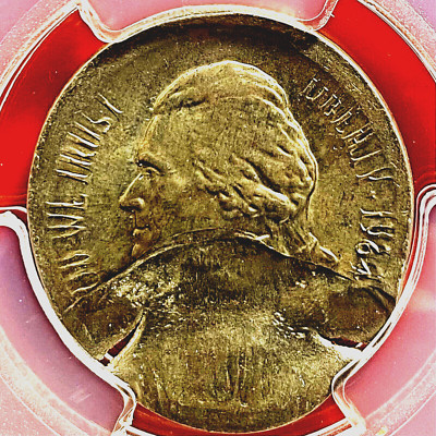 1964 MASSIVE EXPANDED BROADSTRIKE WITH PARTIAL BROCKAGE PCGS MS-65 ...