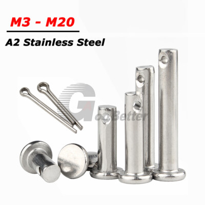 M3 - M20 Steckbolzen Sicherungsbolzen mit Splinte DIN 1434 Edelstahl A2 ...