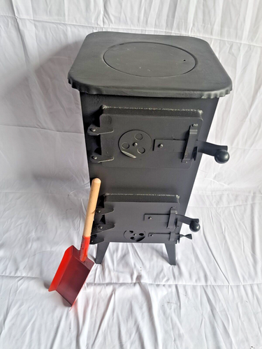 LOG WOOD BURNER STOVE MULTIFUEL GARAGE SHED WORKSHOP HEATER 7 CHAMOTTE ...