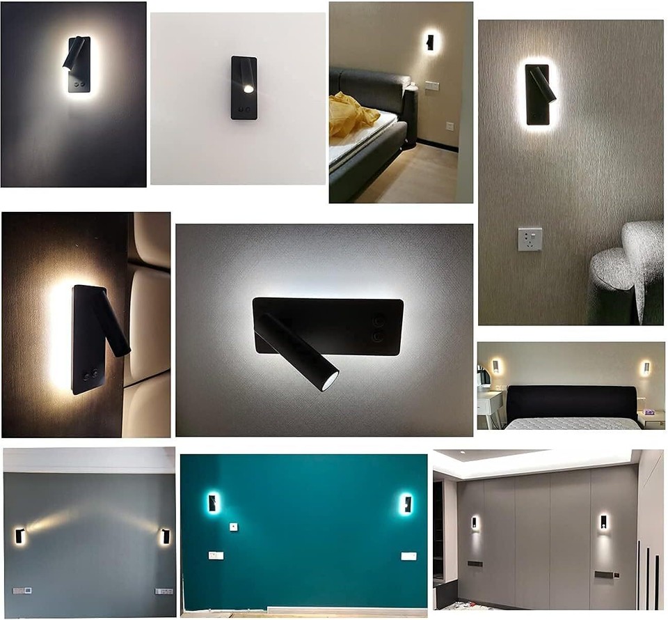 LED wall lamp and reading light two-in-one multifunctional 2 Pack ...