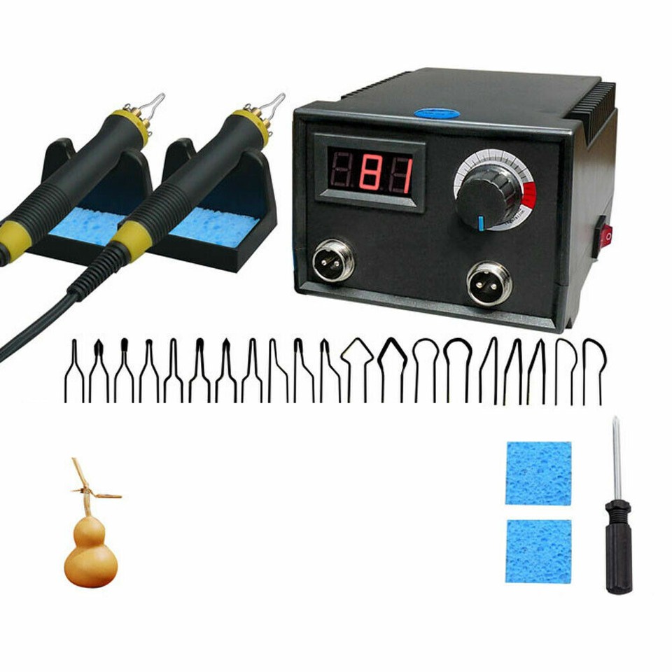 Multifunction Wood Burning Double Pen Tools Pyrography Machine Set Kit ...