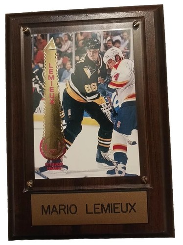 Vintage Mario Lemieux 66 Pittsburgh Penguins Wooden Plaque 6×4.5 NHL ...