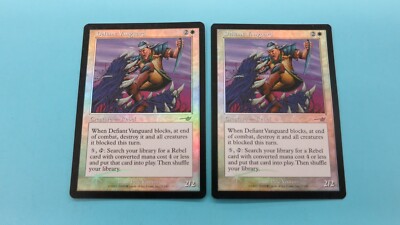 2x FOIL DEFIANT VANGUARD CREATURE REBEL NEMESIS MTG MAGIC THE GATHERING ...