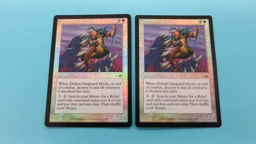 2x FOIL DEFIANT VANGUARD CREATURE REBEL NEMESIS MTG MAGIC THE GATHERING ...