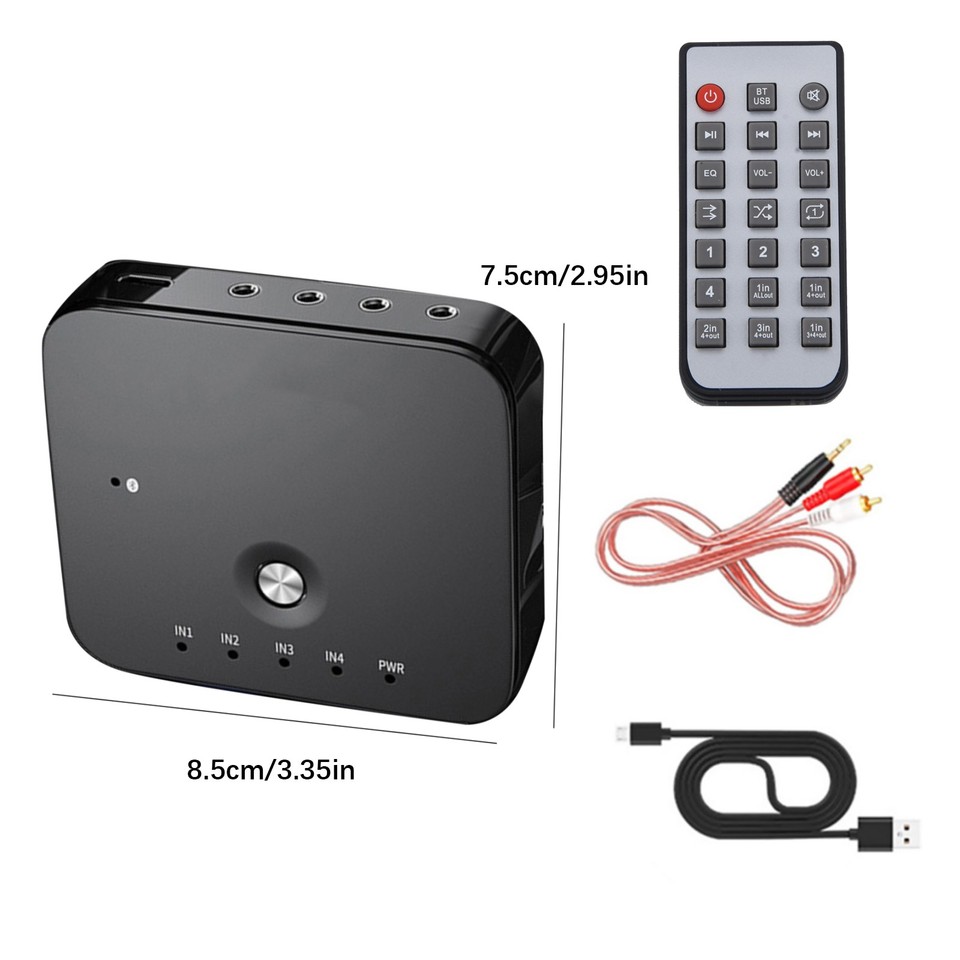 Black Bluetooth Audio Switch Box Cage Remote Control Audio Receiver ...