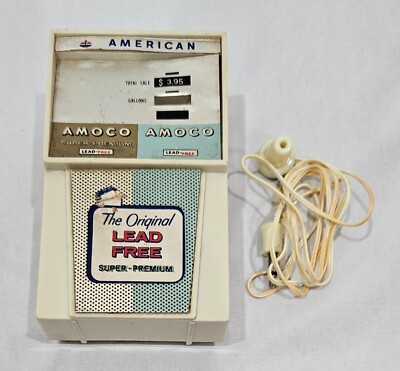 Ltd Ed Amoco Vintage Gas Pump AM Transistor Radio with Earpiece, White ...