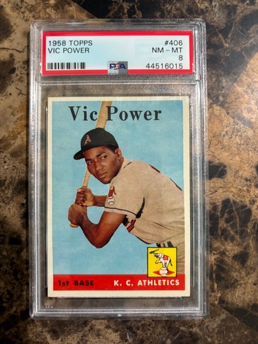 1958 TOPPS BASEBALL #406 VIC POWER PSA 8 NM-MT | eBay