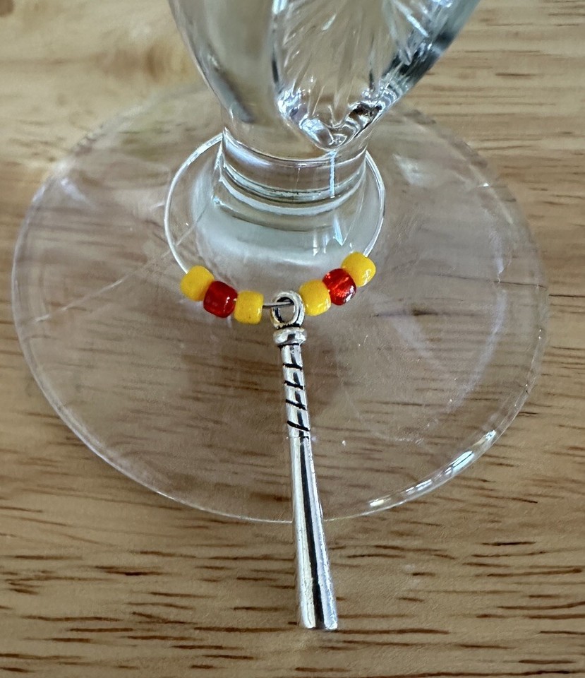 Baseball Wine Charms, Red Yellow Baseball Wine Charms, Baseball Fan🍷⚾️ ...